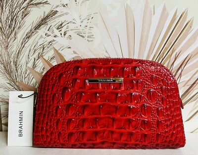 NWT Brahmín Dany Carnation Makeup Case Melbourne Genuine Leather | eBay