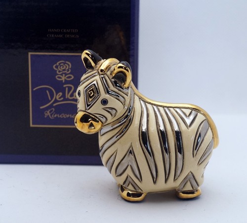 New De Rosa Rinconada Figurine Cute Baby Zebra Standing Gold Enamel ...