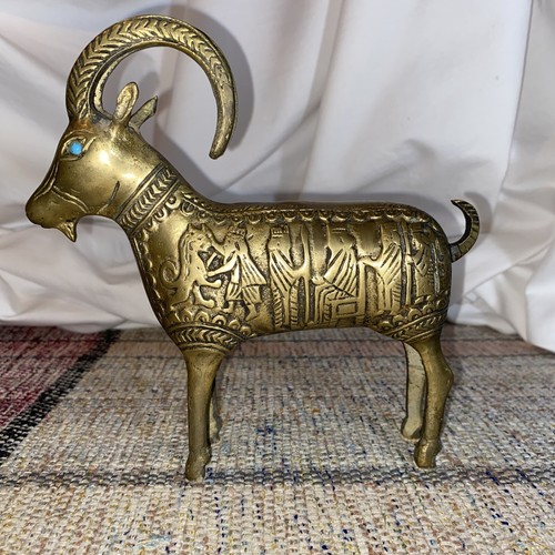 Mythical Mountain Master Brass Persian Ram with Tuquoise Eyes | eBay