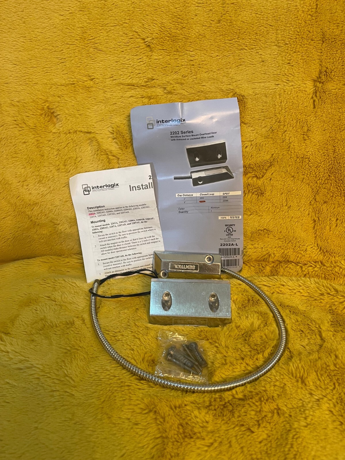 Overhead Door Contact Interlogix 2202 Series 2202a-l Floor Mount for ...