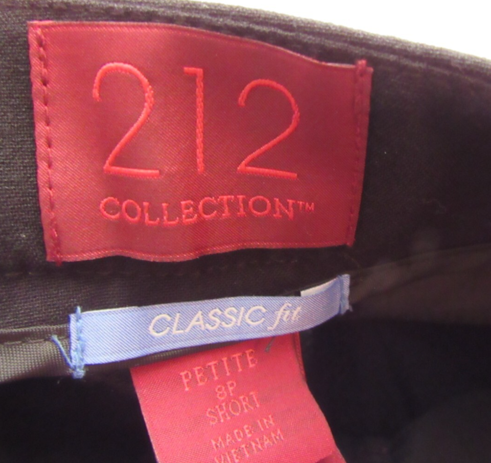 Women's 212 Collection Black Classic Fit Pants Size 8P Short | eBay