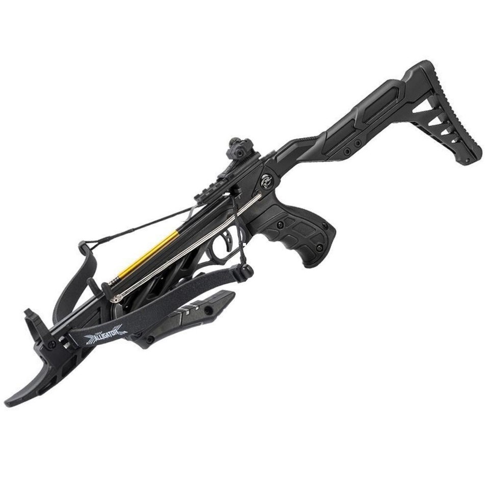 ARCHERY Self Cocking 80LB Black Alligator Pistol Grip CROSSBOW 185 fps ...
