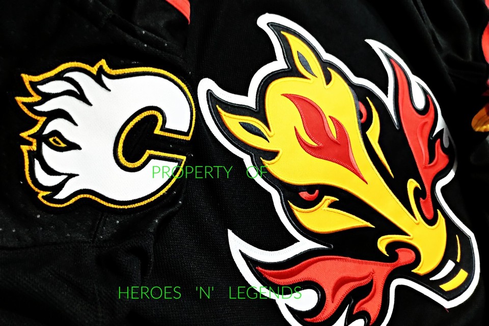 PRO-60 CALGARY FLAMES HORSE HEAD 3rd ADIDAS AUTHENTIC PRIMEGREEN HOCKEY ...
