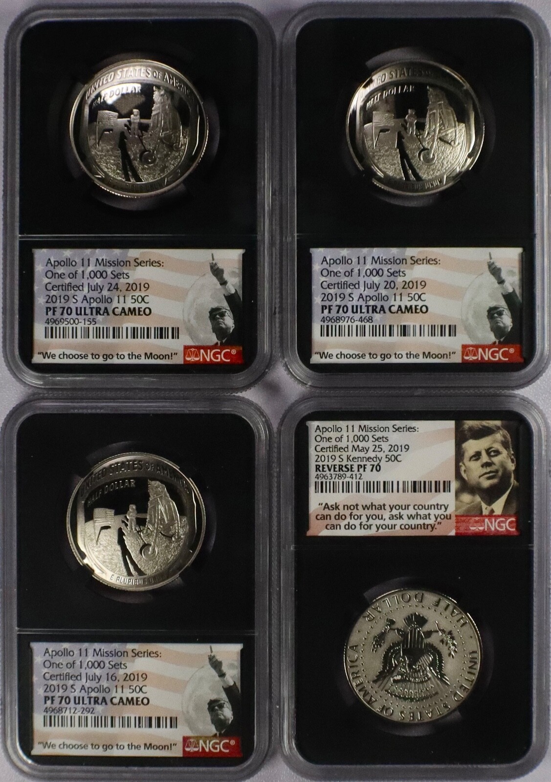 2019-S 50c Apollo 11 Mission Series: One of 1,000 Sets (4 Coins) - NGC ...