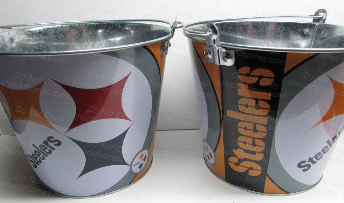 Pittsburgh Steelers NFL Steel Logo Colorful NEW 5 Quart Galvanized Ice ...