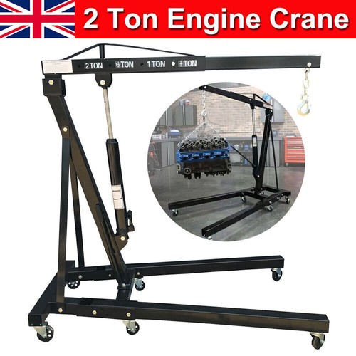 2 Ton Hydraulic Lifter Engine Crane Hoist Pulley Trolley Lift Workshop ...