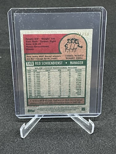 2024 Heritage Mini Managers Black Border 21/50 Red Schoendienst HOF | eBay