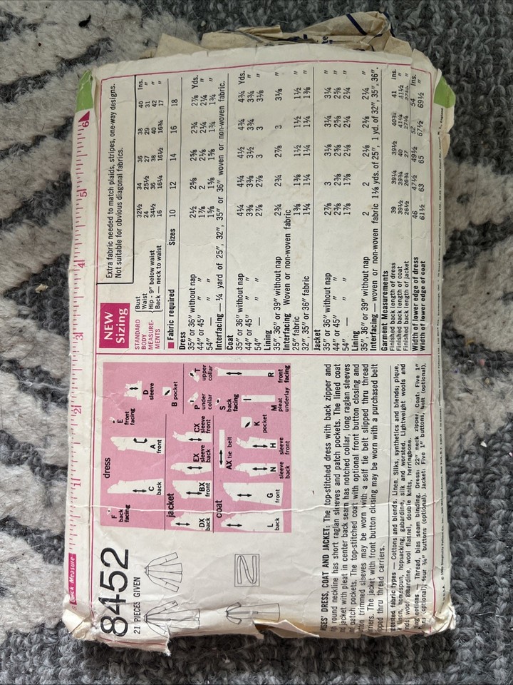 8452 Vintage Simplicity SEWING Pattern Misses Dress Coat Jacket 1960s ...