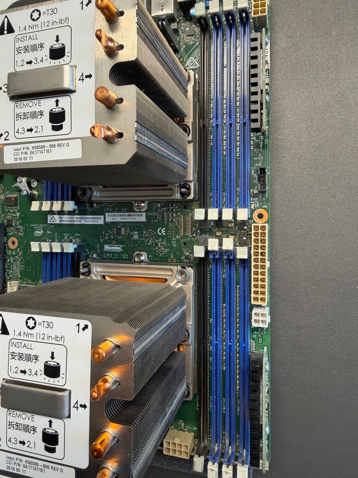 Intel S2600ST Server Mainboard + 2× Xeon Silver 4141 (20 Cores) | 2× ...