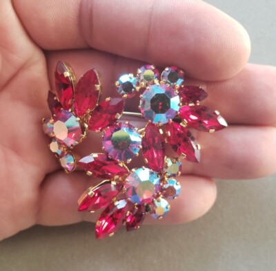 Gorgeous vintage Made in Austria red rhinestone brooch | eBay