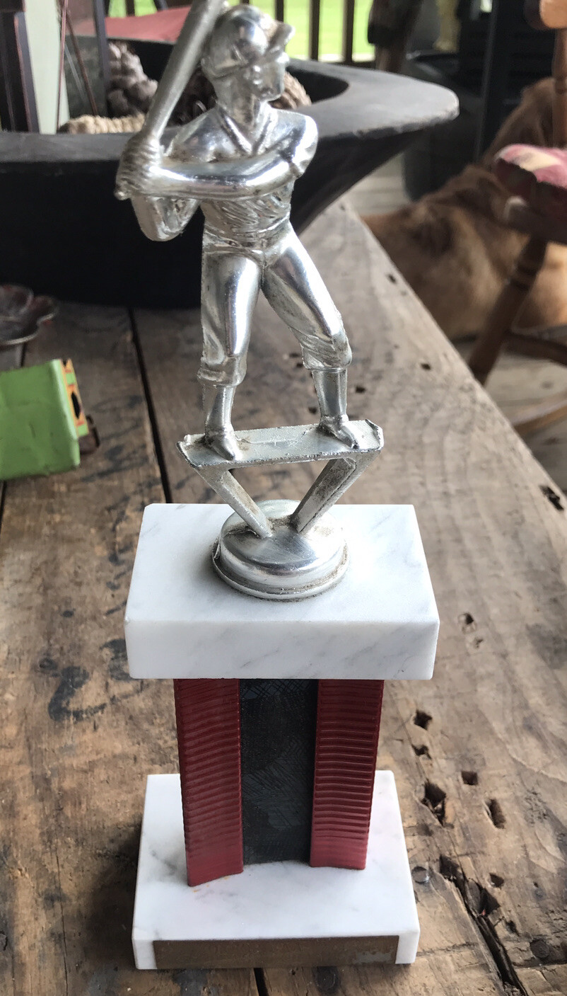Vintage Baseball Trophy Silver Slugger Italian Marble 60’s 70’s Red | eBay