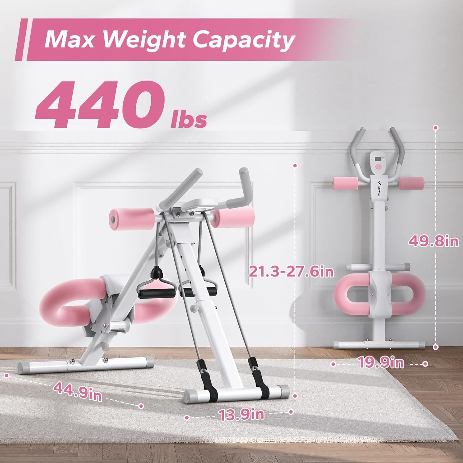 MERACH AB Adjustable Workout Equipment Fitness Machine Trainer For Home ...