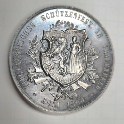 1890 Silver Swiss Shooting Thaler (5 Francs) from Eidgenössisches ...