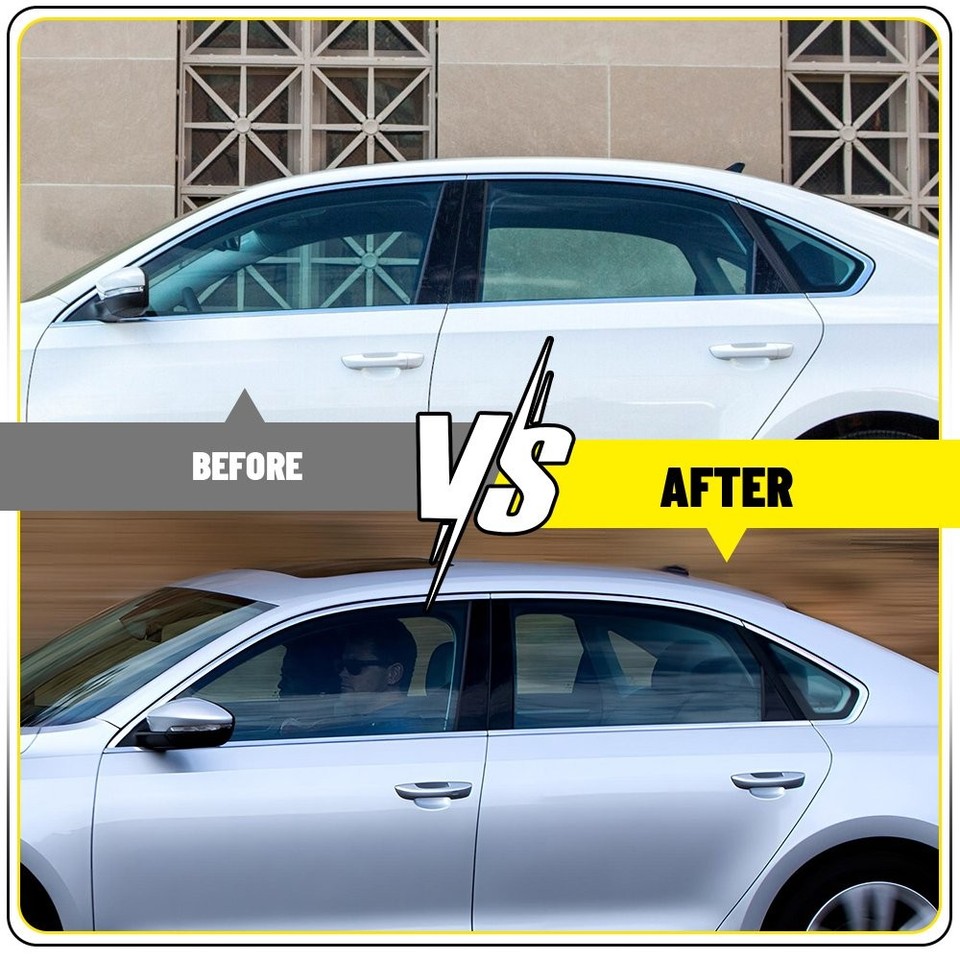 For Volkswagen Passat 2011-2019 Black Door Window Pillar Posts Trim ...