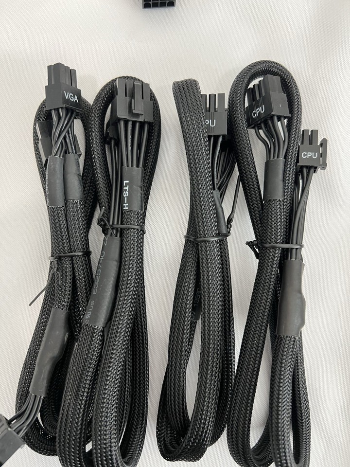 Black EVGA Modular Power Supply Cable Set 1x VGA 4x CPU 3x SATA 4x ...