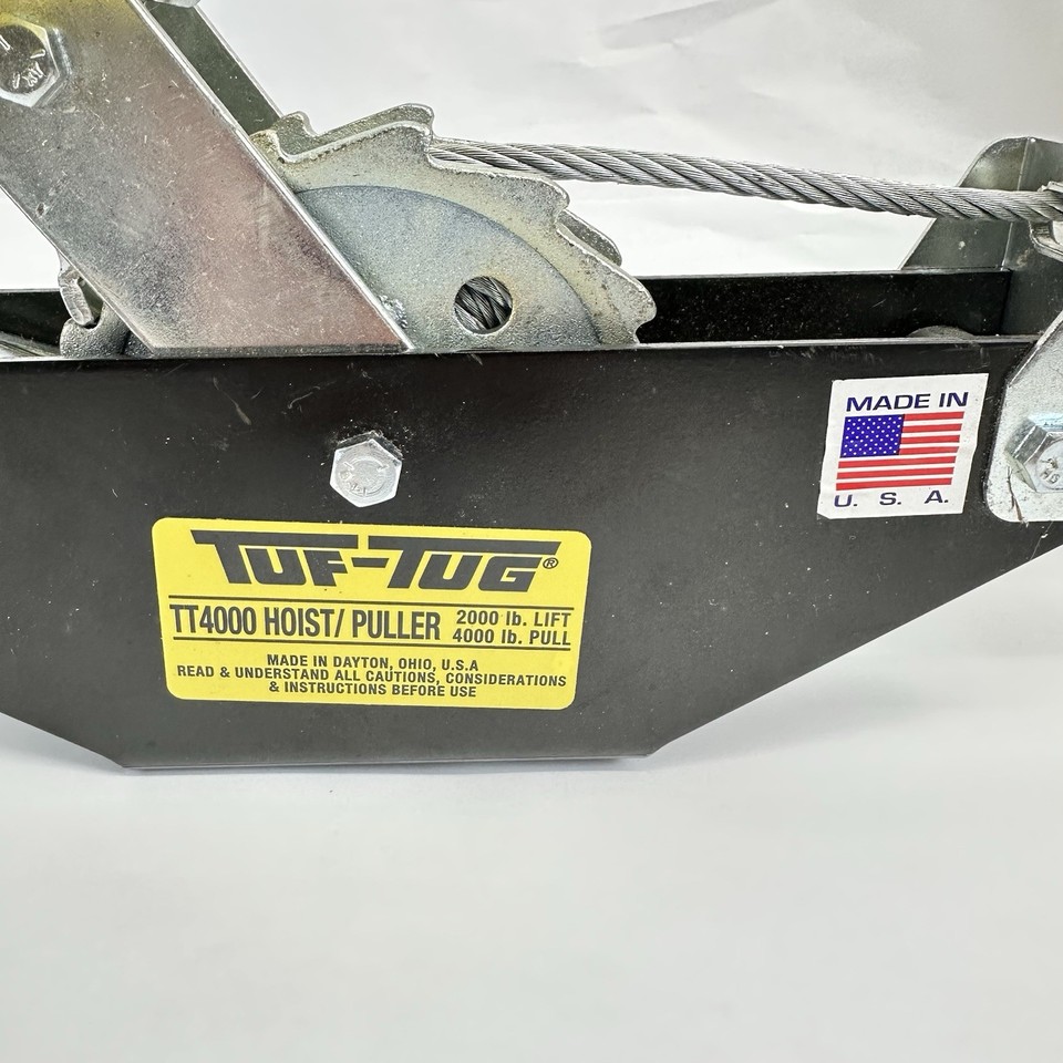 Winch Hoist Puller Tuf Tug 1 ton lift 2 ton pull used USA made TT4000 ...