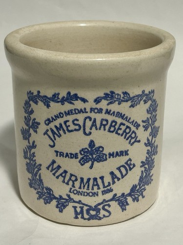 Vintage Blue James Carberry Marmalade London 1886 ~ Crock Stoneware ...