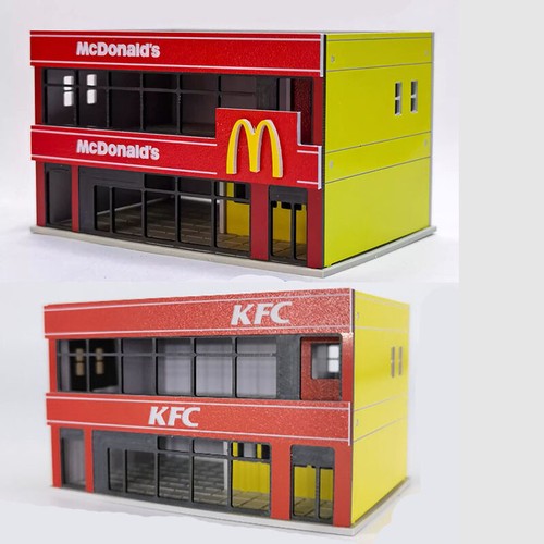 1/64 1/87 1/160 S Ho N Scale Buildings Train Railway Modern Model House ...