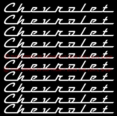 x10 Chevrolet Script Emblem look decal sticker,hot rod,gasser, Bel Air ...