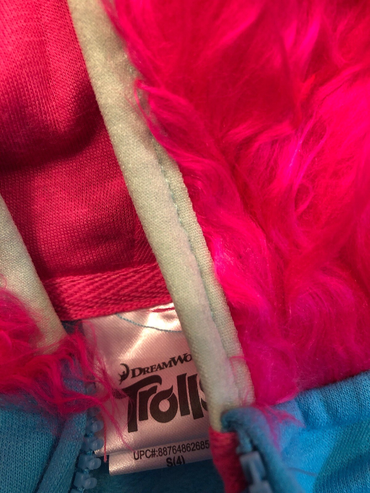 NWT~ Trolls Girl's Size 4 Hair Hoodie Jacket Princess Poppy Coat ...