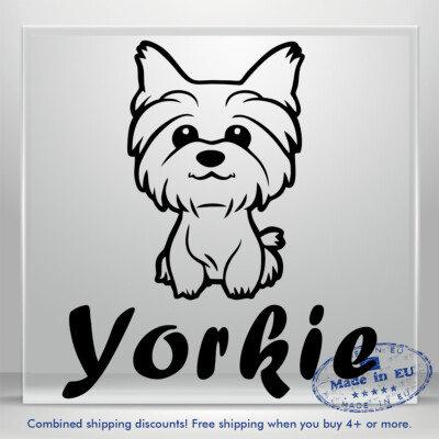Yorkie Yorkshire Terrier Pup Doggy Decal Sticker Cute Fun Dog Car ...