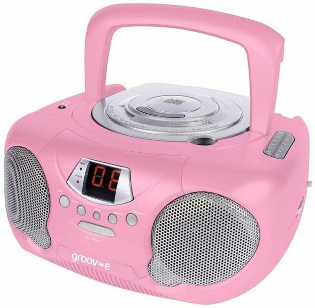 Groov-e Boombox GV-PS713-PK Portable CD Player with Radio - Pink for ...