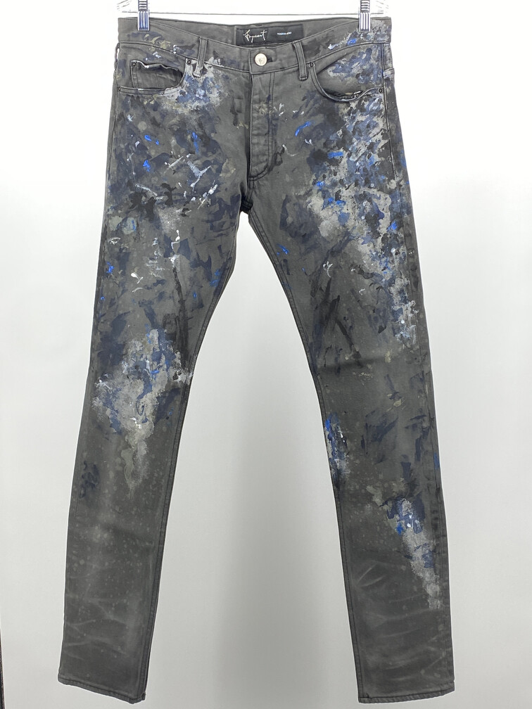 Fagassent Toshiki Aoki size 33 Jesus Cut Denim Paint Splatter made in ...