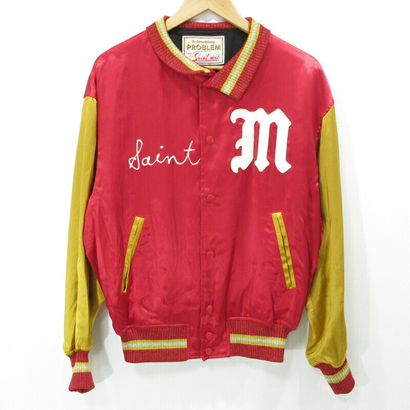 Saint Michael Varsity Jacket Red Yellow Gold Size S F… - Gem