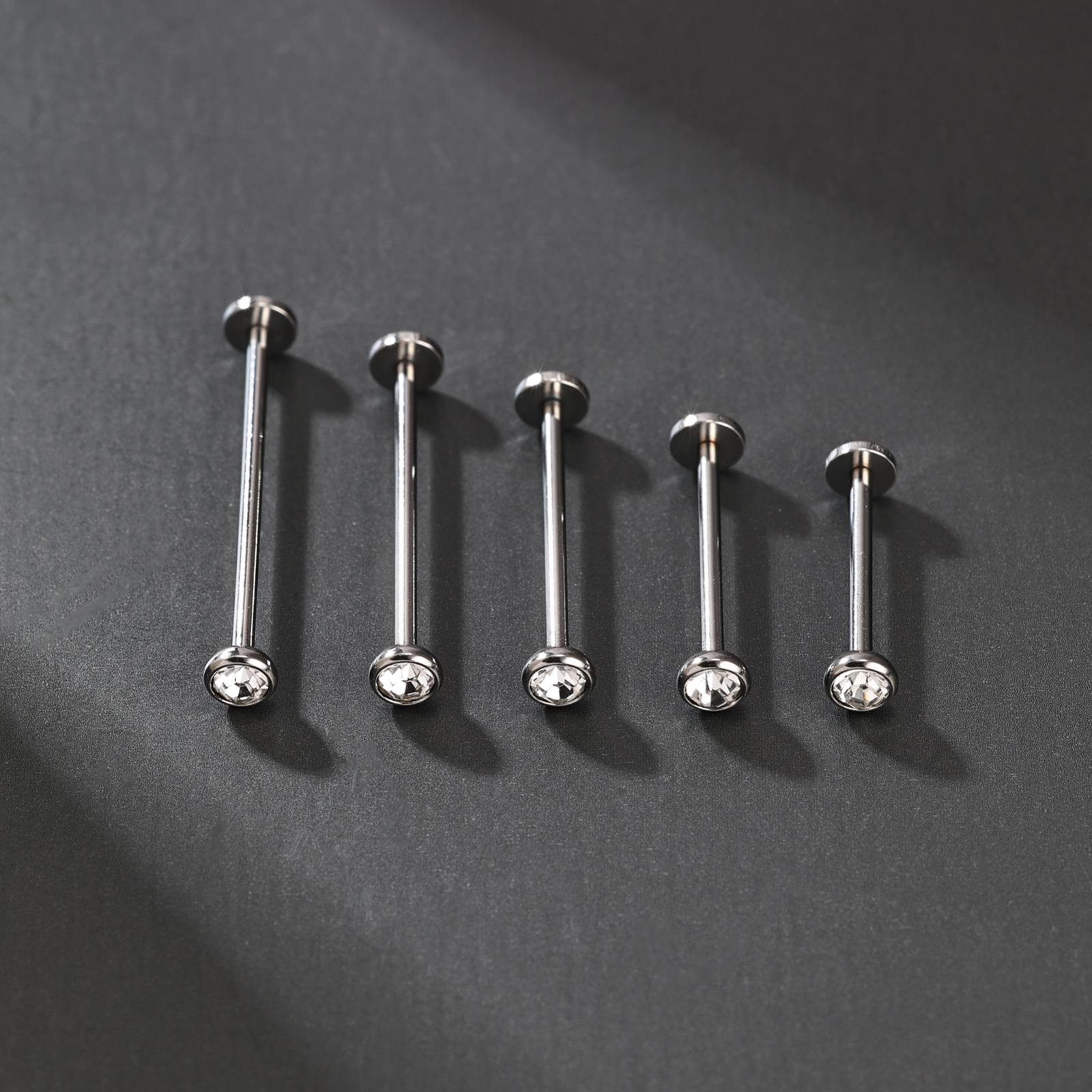 8Pcs/Set Stainless Steel Long Labret Lip Stud Cheek Stud Dimple ...