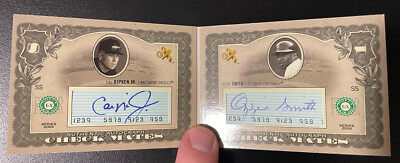 2004 EX Cal Ripken Jr. Ozzie Smith Check Mates Dual Auto Booklet 17/25 ...