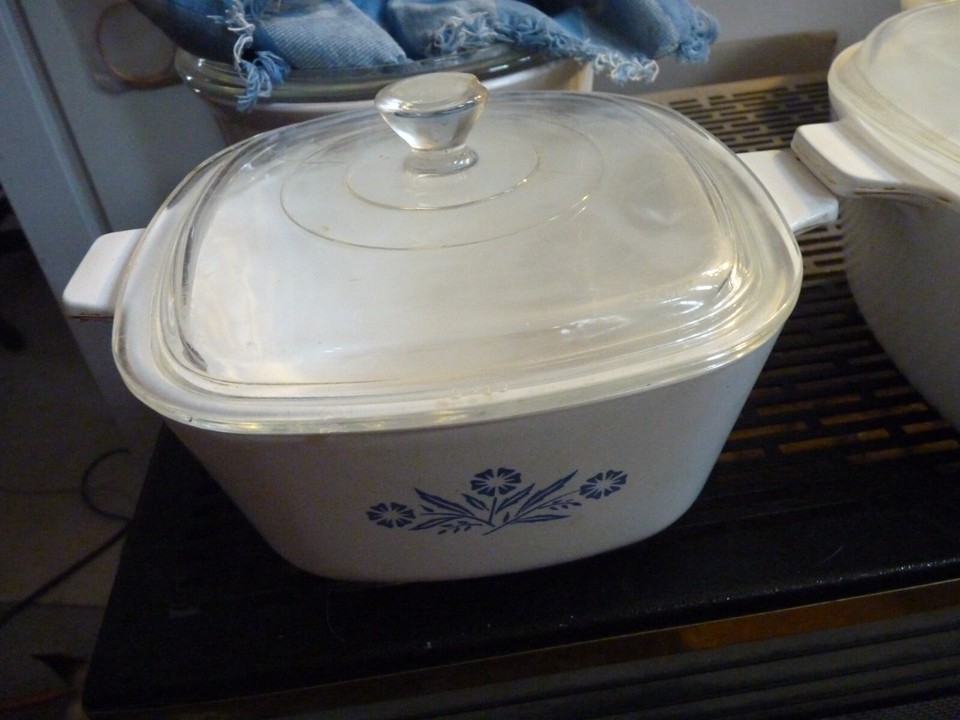 Cornflower Blue Corning Ware Casserole Dish Glass Lid- 2 dish set | eBay