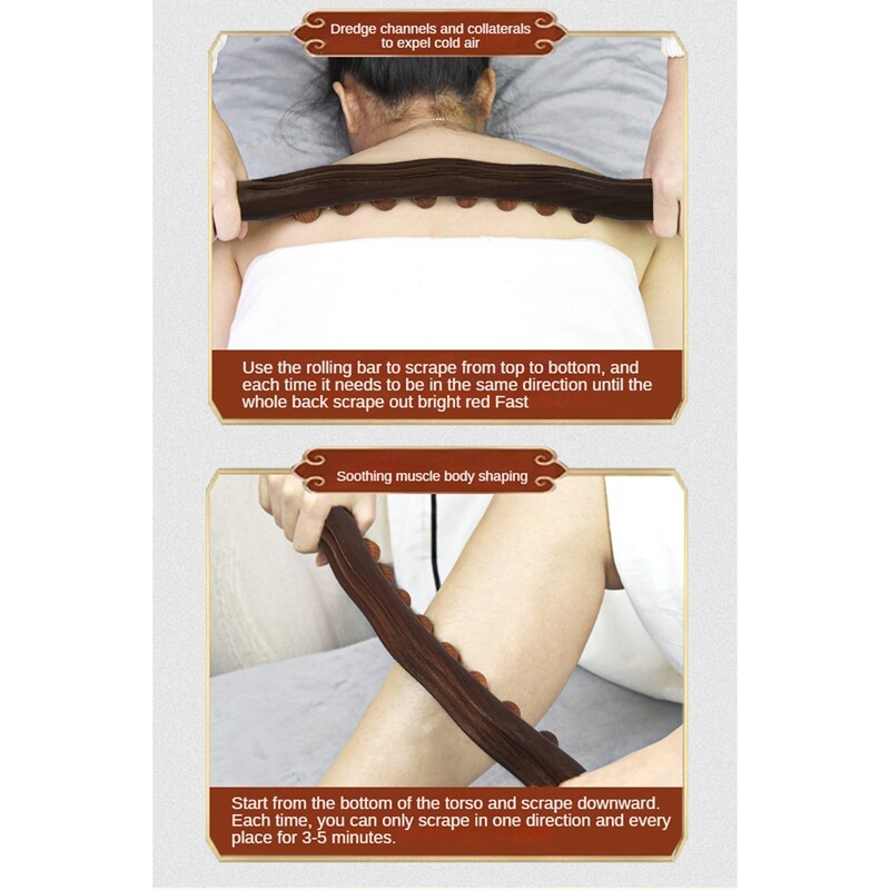 10 Beads Guasha Scraping Stick Wooden Massage Tools for Neck and Back ...