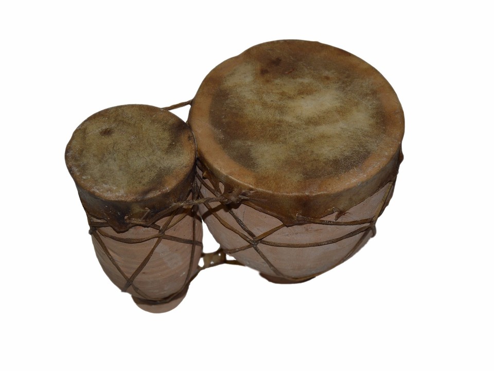 Moroccan Djembe Double Drum African Bongo Congo Artisan Handmade Clay ...