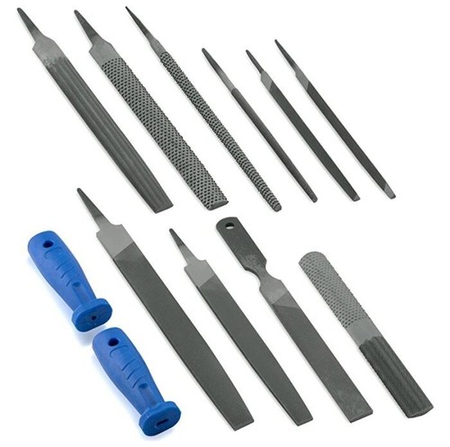 12 Piece Heavy Duty File and Rasp Set with PVC Handle Plastic Metal ...