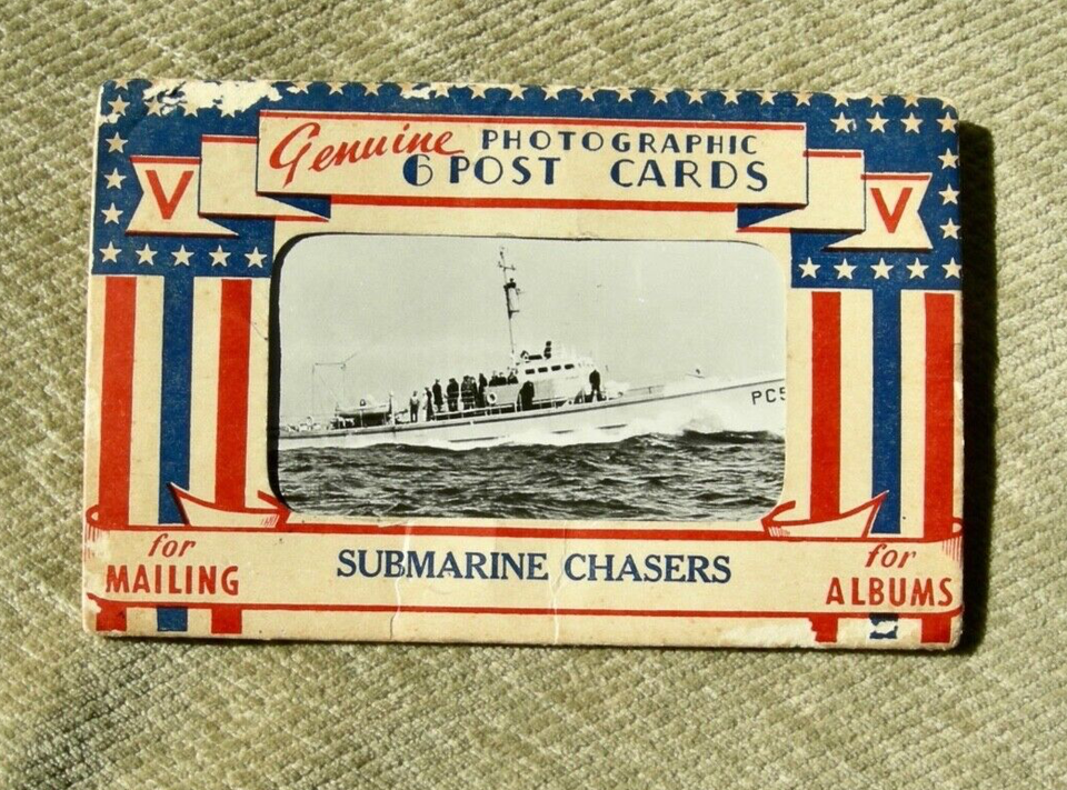 WW2 SET of 6 RPPC OFFICIAL US NAVY "SUBMARINE CHASER" SHIP REAL PHOTO ...