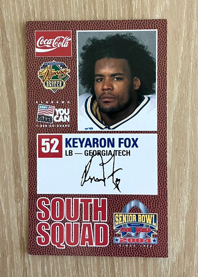 KEYARON FOX GEORGIA TECH YELLOW JACKETS 2004 SENIOR BOWL CARD | eBay