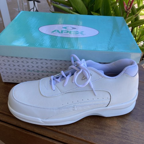 Apex Men's 13 Wide Orthotic Diabetic White Athletic Sneakers Shoes ...