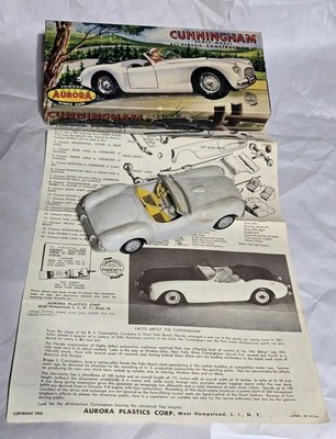 Vintage Aurora BUILT 1951 Cunningham 1/32 Plastic Model Kit 1958 Instr ...