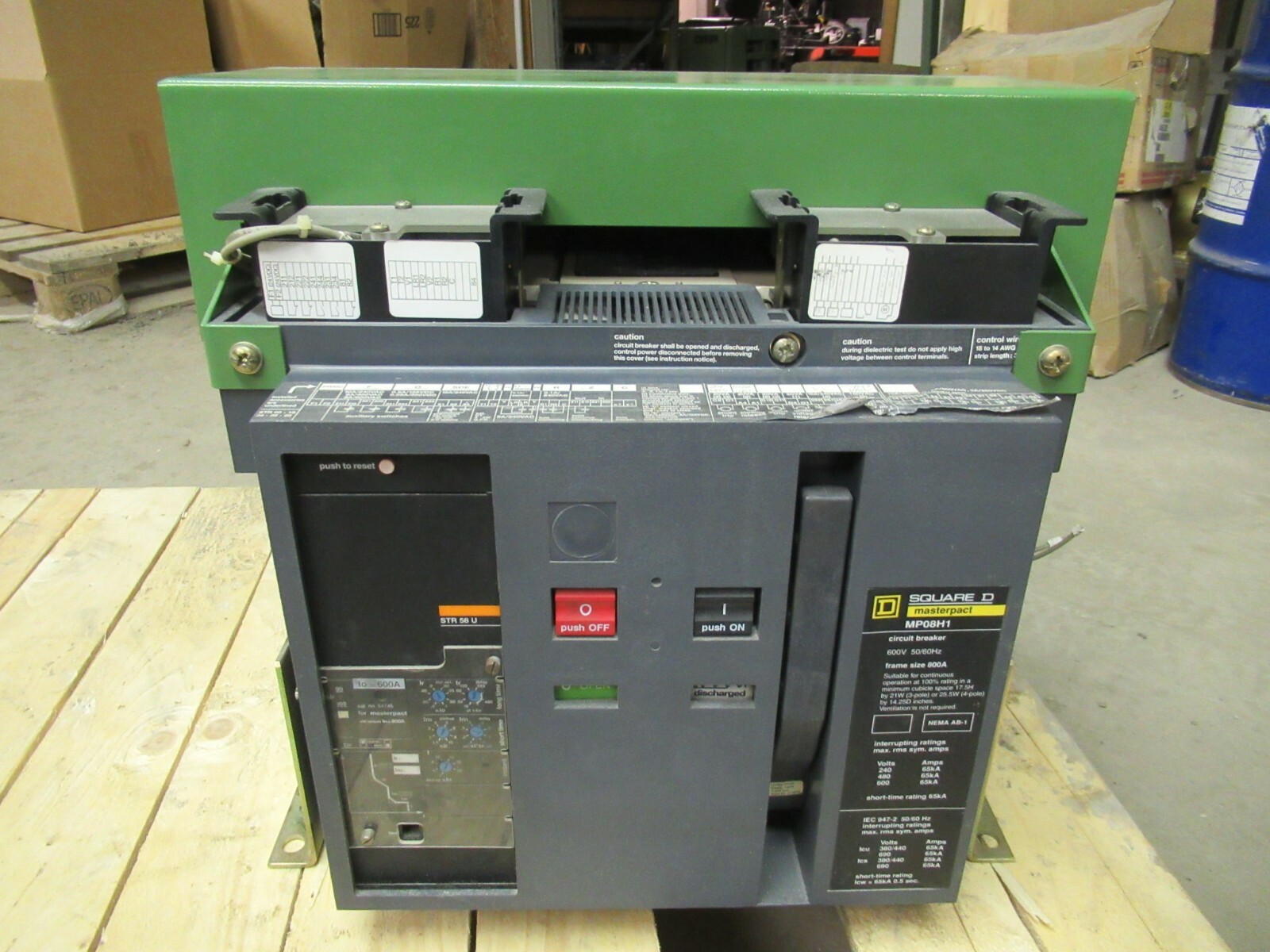 800 AMP SQUARE D MP08H1 MASTERPACT BREAKER 3P 600V STR58U W/ LSI 600A ...