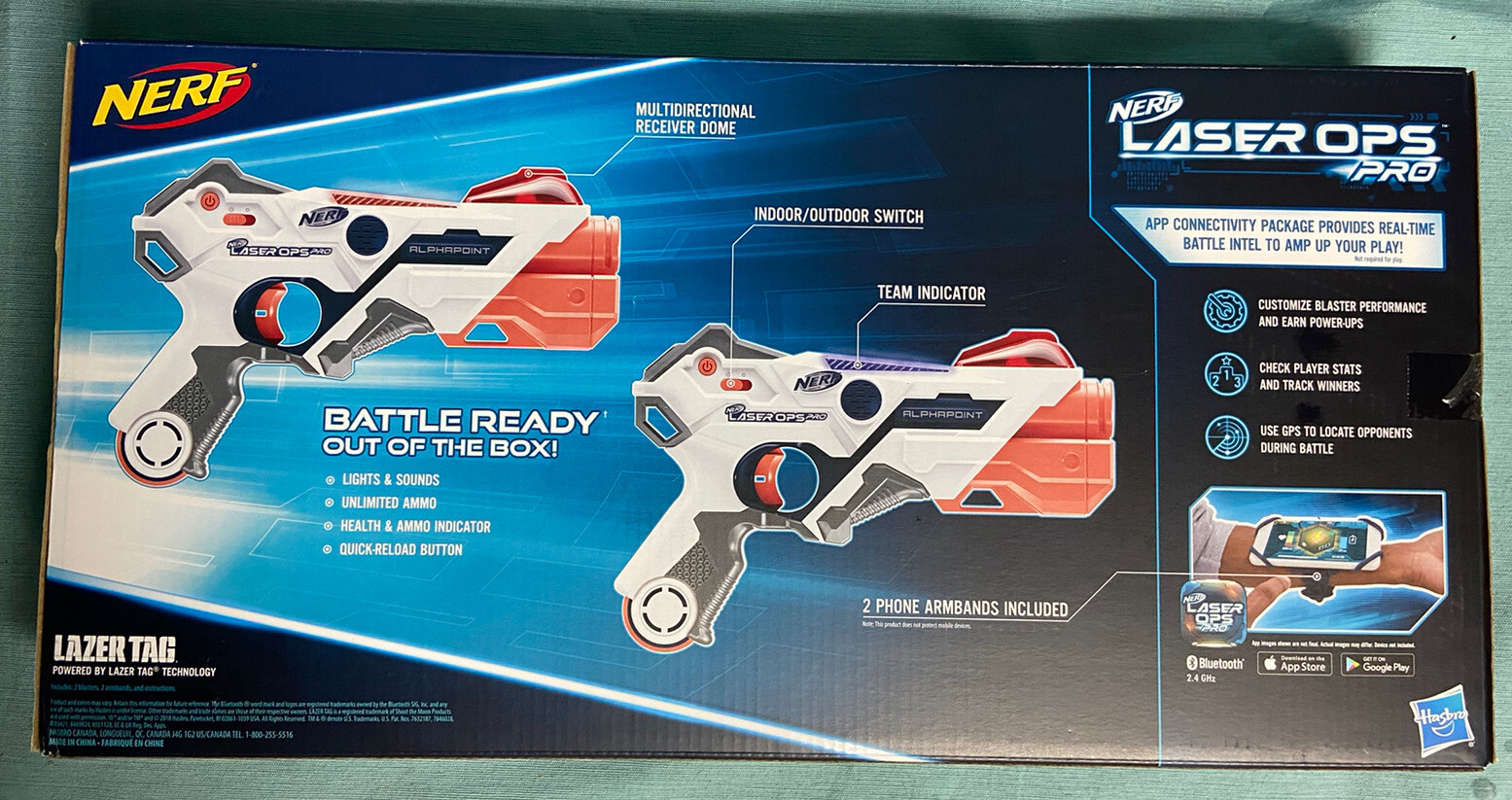New Nerf Laser Ops Pro AlphaPoint 2-Pack Blasters & Armbands Hasbro ...