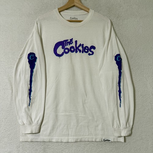 Cookies SF Long Sleeve Shirt XL White The Cookies Drip Logo Streetwear ...
