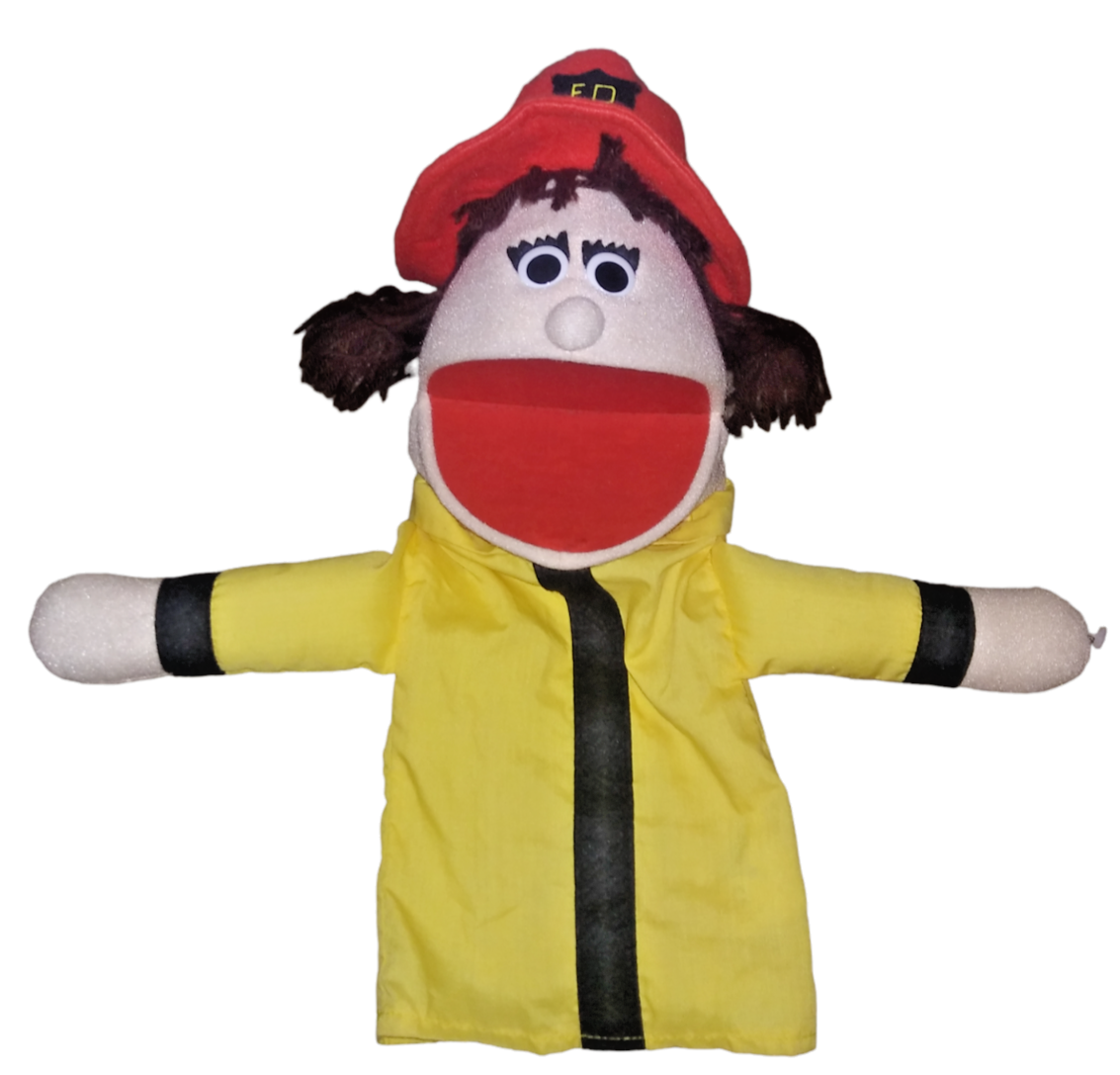 PUPPET PARTNERS Fire Fighter Girl Woman Half Body Hand Puppet Kids Show ...