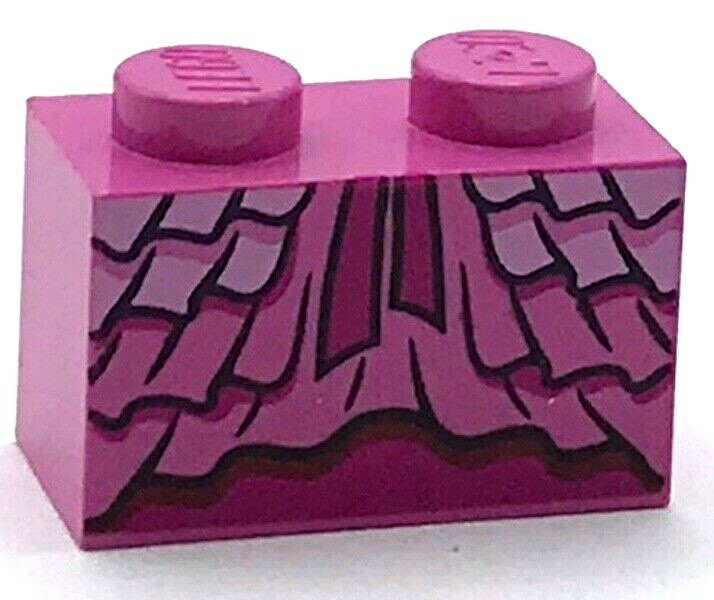 Lego New Dark Pink Brick 1 x 2 Dress Ruffles and Magenta Ribbons Female ...