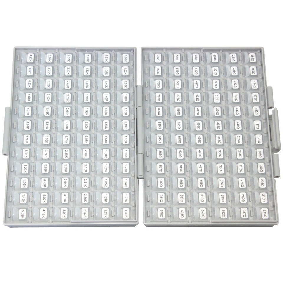 SMD SMT 0603 1% E96 Resistor kit 491 Values X 100pc ROHS filled in 4 ...