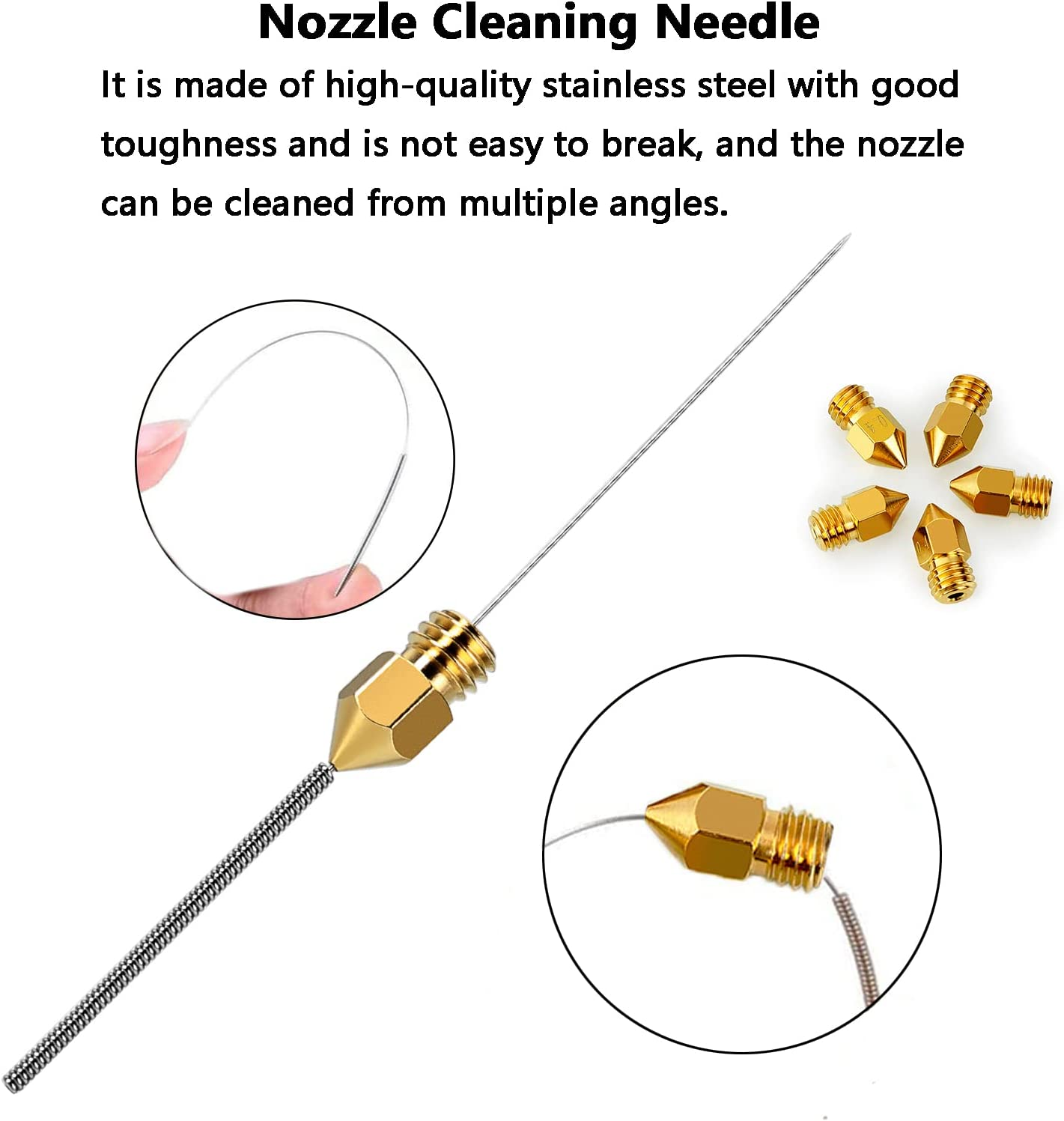 25PCS MK8 Ender 3 V2 Nozzles 0.4MM, 3D Printer Brass Hotend Nozzles ...