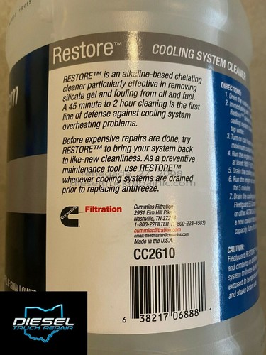 FLEETGUARD RESTORE COOLANT ADDITIVE SYSTEM CLEANER 1 GALLON CC2610 | eBay
