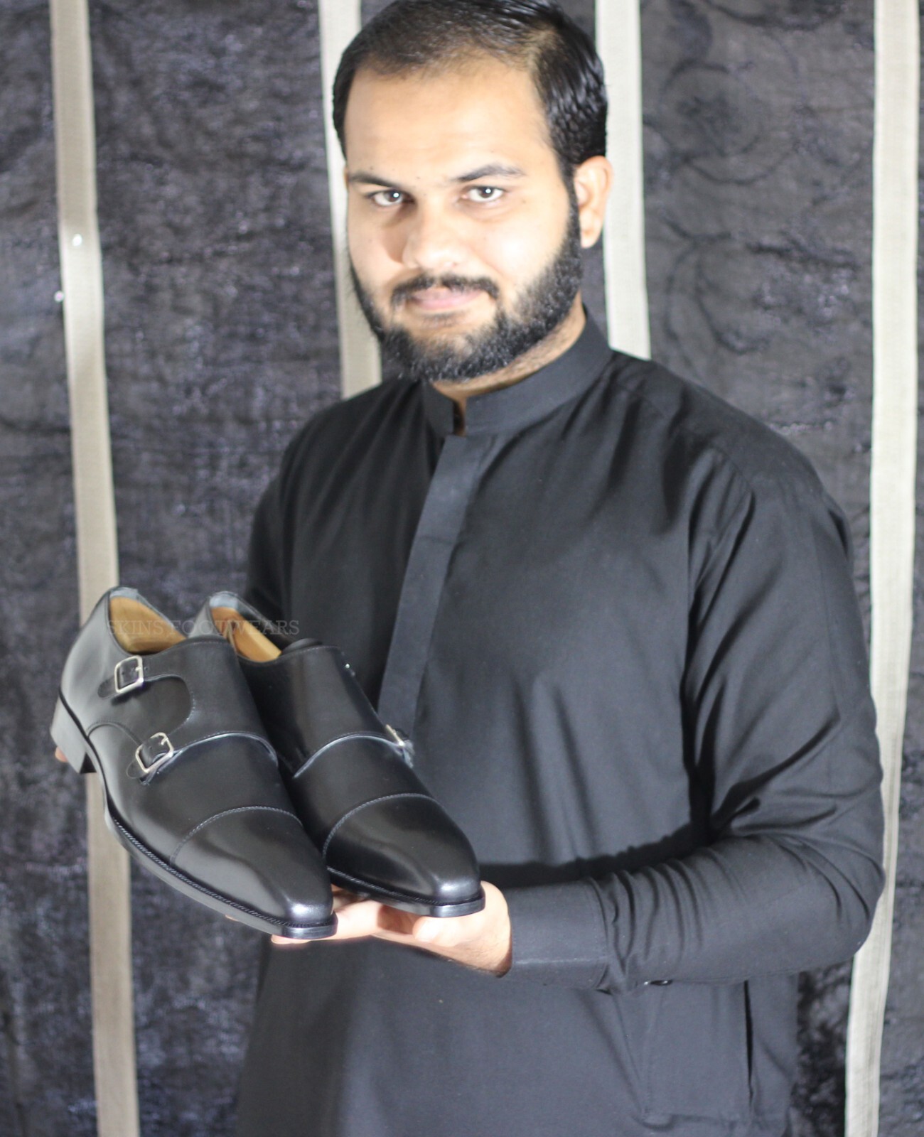 Bespoke Handmade Men's Double Monk Strap Most Trendy Toe Cap Men Formal ...