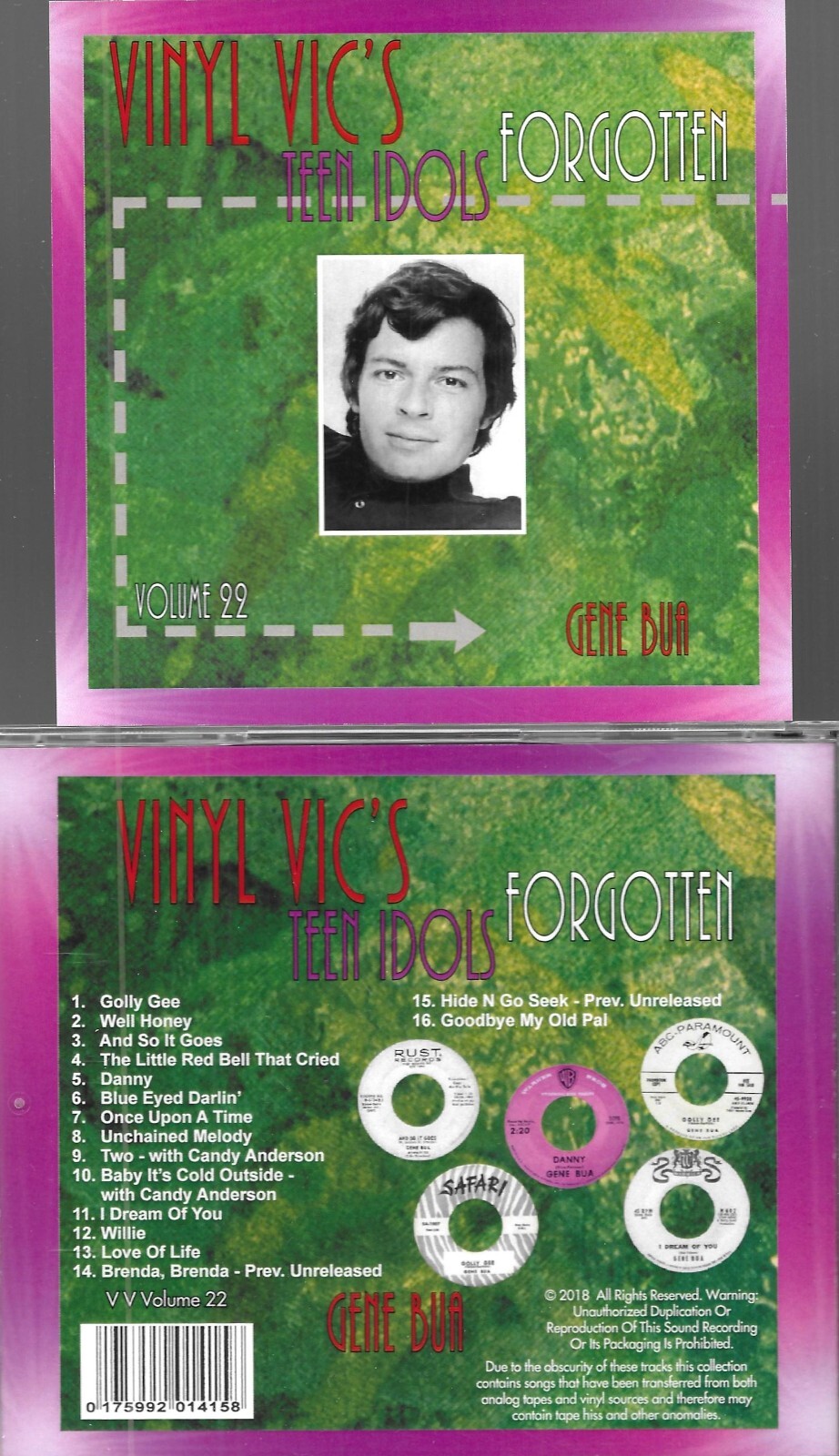 GENE BUA-FORGOTTEN TEEN IDOL-CD-LONG OUT OF PRINT-ALL RARITIES | eBay