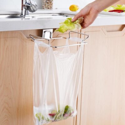 Kitchen Trash Rack Cabinet Door Garbage Bag Holder Closet Garbage ...
