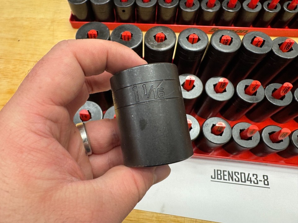 Snap-on Tools RED 96pc 1/2" Drive 6pt Impact Metric & SAE Master Socket ...